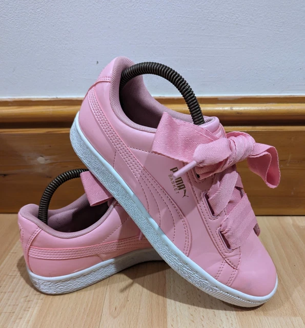 PUMA - BASKET Heart Patent - Pink - Ribbon Laces - UK 5 £14.99 ...
