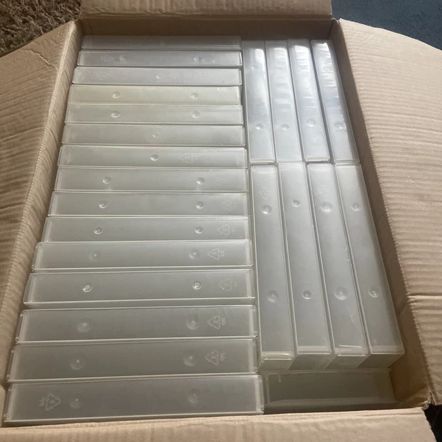 20 EMPTY VHS VIDEO TAPE STORAGE CASES Clear Up Cycle Retro Cheap Free ...
