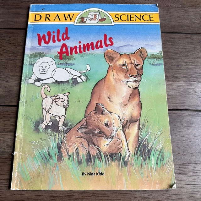 VINTAGE DRAW SCIENCE Wild Animals Learn to Draw Book By Nina Kidd $6.00 ...