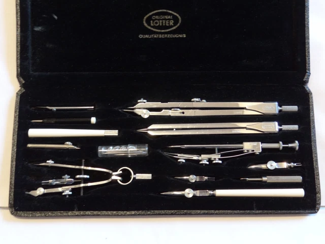 GRANDE BOÎTE DE COMPAS D'ARCHITECTE "LOTTER "Complète Ref P 516 EUR 39 ...