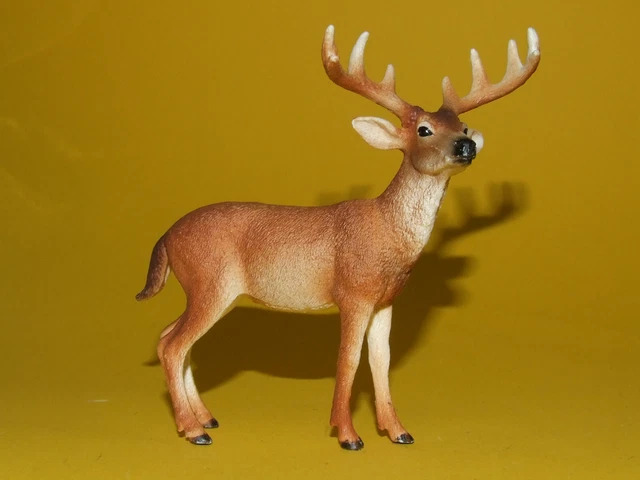 6) SCHLEICH WILD Forest Animal - Wild Tailed Buck White Tailed Deer ...