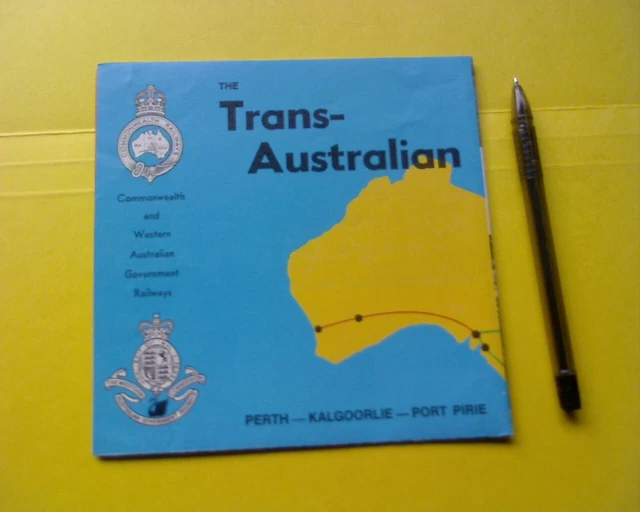 TRANS - AUSTRALIAN Railway sales brochure & Map, Commonwealth / W.A ...
