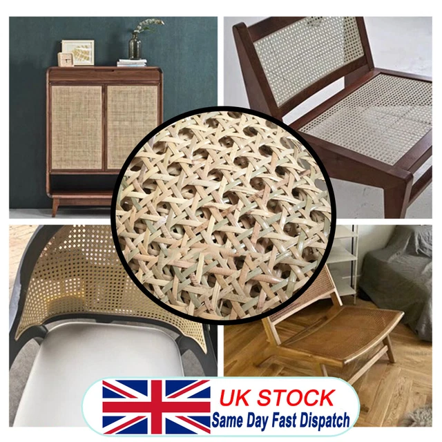 NATURAL DRIED RATTAN Braid Sheet Cane Webbing Material Repair Chair ...
