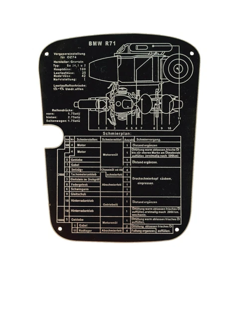 SCHMIERPLAN FÜR BMW R71 M72 Ural Dnepr K750 CJ750 EUR 34,99 - PicClick DE