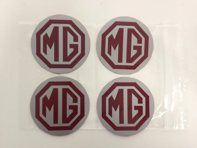 MG TF LE500 Alloy Wheel Centre Caps Badges Burgundy & Silver 55mm Hub ...