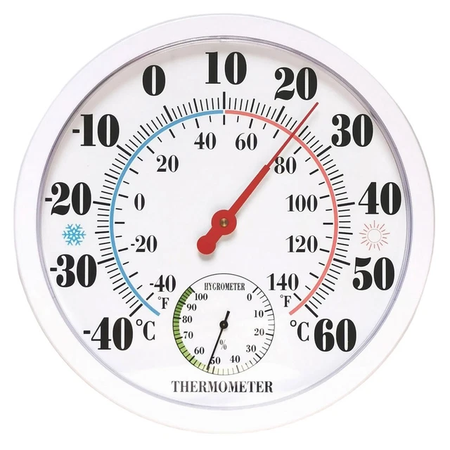FOR GREENHOUSE OUTDOOR Thermometer Humidity Gauge Balcony Clear ...