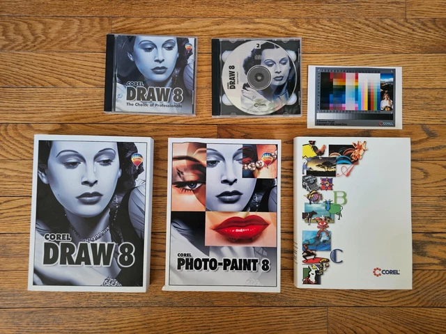 COREL DRAW 8 Windows PC 3 CDs Draw Photo-Paint & Dream 3D & Manuals $44 ...
