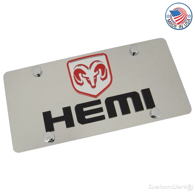 DODGE RAM DUAL Logo Hemi License Plate (Chrome) EUR 36,68 - PicClick DE