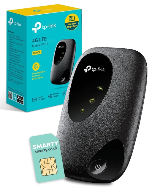 TP LINK M7000 4G MiFi Router Portable Travel wifi Router with SIM Card ...