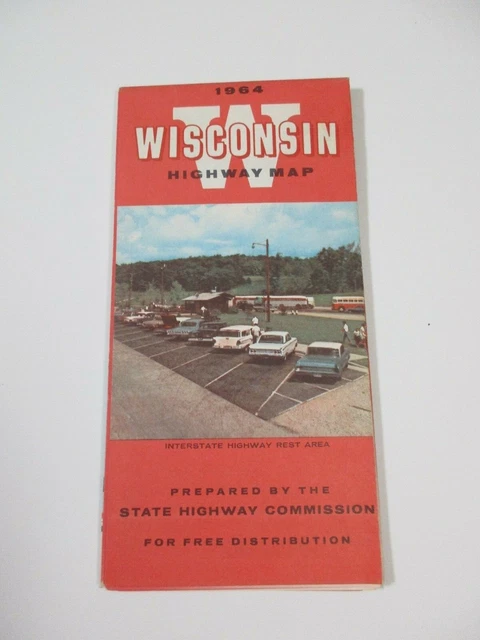 VINTAGE 1964 OFFICIAL Wisconsin State Highway Transportation Travel ...