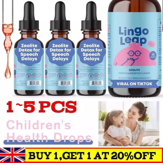 1-5PCS LINGO LEAP Children's Drops Zeolite Detox for Speech Delays ...