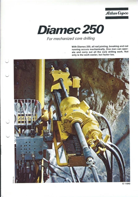 EQUIPMENT BROCHURE - Atlas Copco - Diamec 250 - Mech Core Drill - 1976 ...