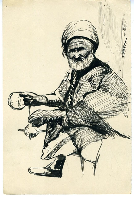 1920S ILLUSTRATOR ART Ink Drawing of Middle Eastern Gentleman (1) £30. ...