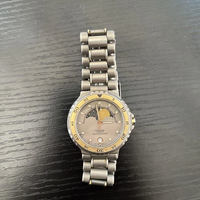 CASIO LINEAGE MOON Phase LIN-330W Titanium 37mm Quartz Watch Used £99. ...