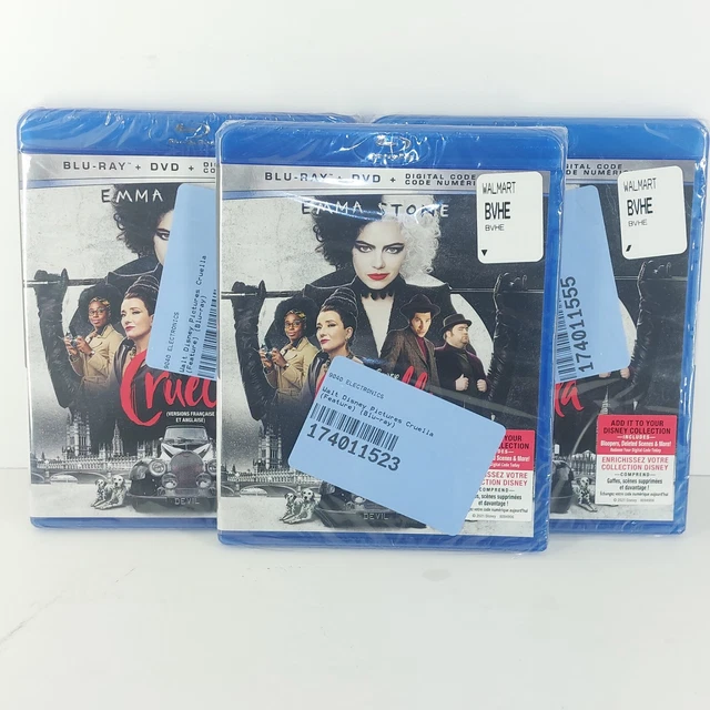 CRUELLA (BLU RAY /DVD + digital code 2 Disc set) - Lot Of 3 New and ...