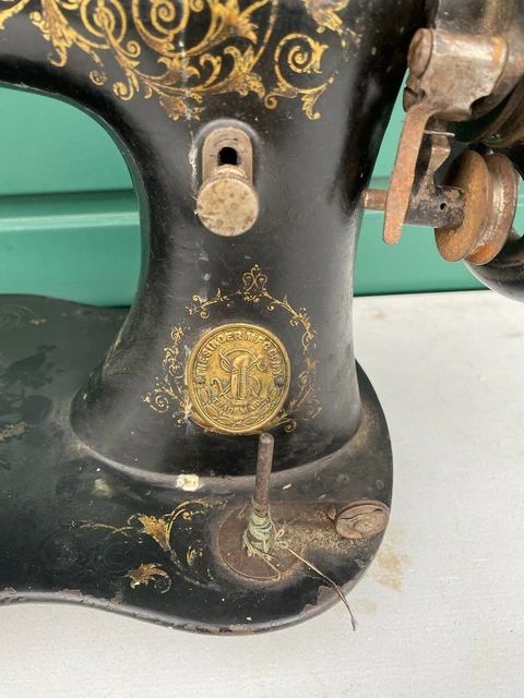 ANTIQUE SINGER FIDDLE Base Sewing Machine EUR 52,46 - PicClick IT