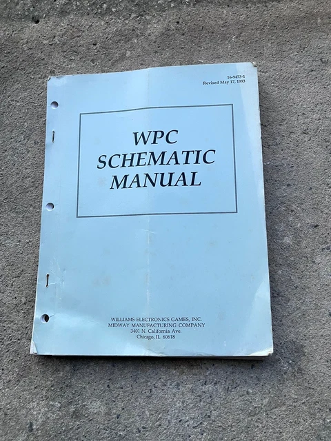 WPC SCHEMATIC MANUAL Pinball WPC Schematic Manual WILLIAMS MIDWAY Good ...
