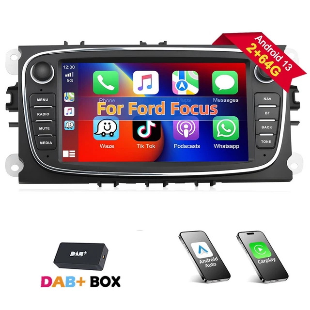 AUTORADIO ANDROID PER Ford Focus II MK2 Mondeo C-MAX S-MAX Galaxy Navi ...