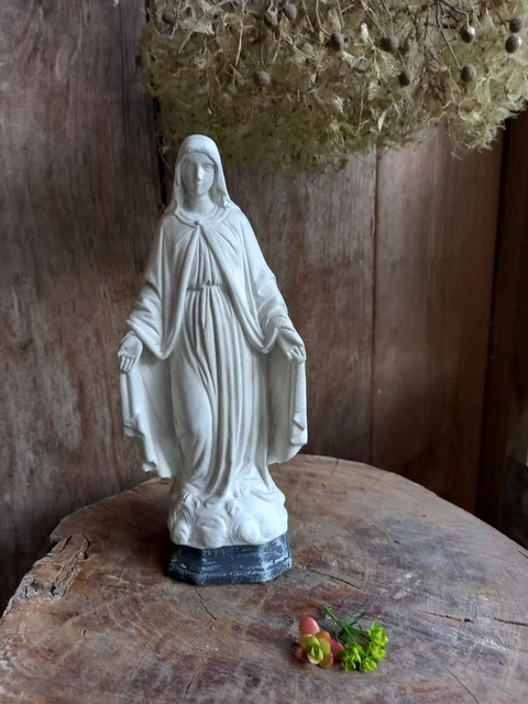ANCIENNE PETITE STATUE Vierge Marie en plâtre, Nordique, Shabby ...