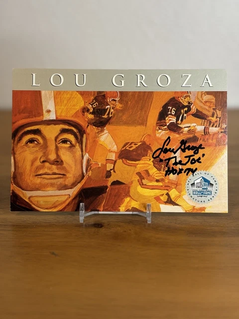LOU GROZA 1998 NFL HALL OF FAME FIRMA SERIE AUTO MARRONI HOF 4x6 EUR 39 ...