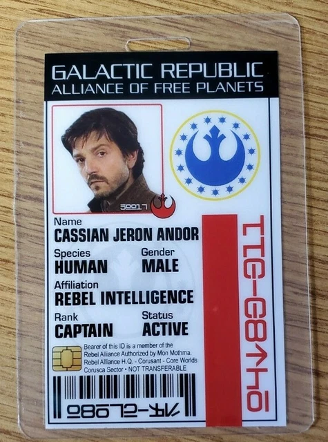 STAR WARS ID Abzeichen - Rogue Eine Captain Cassian Andor Stütze Cosplay Kostüm EUR 7,35 ...