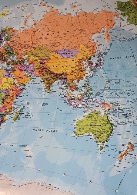WORLD POLITICAL MAP 1998 one side laminated 33" x 48" by Maps ...
