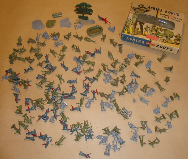 VINTAGE AIRFIX HO/OO Scale WWII Soldiers incl. AFRIKA KORPS (WW2 AFRICA ...