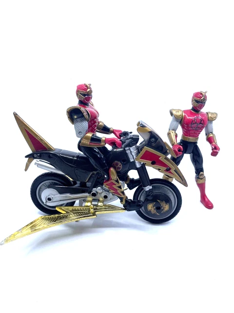 2002 BANDAI POWER Rangers Ninja Storm Figure & Bike Maroon Thunder ...