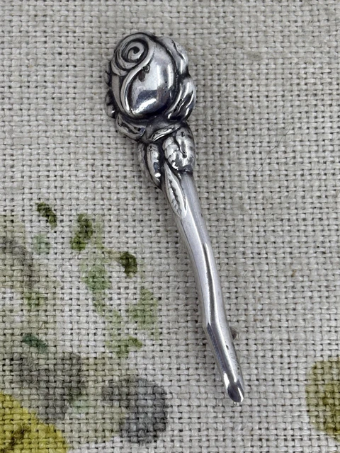 ANTIQUE/VINTAGE C.1920S DANISH HUGO GRUN silver rose brooch Skonvirke £ ...