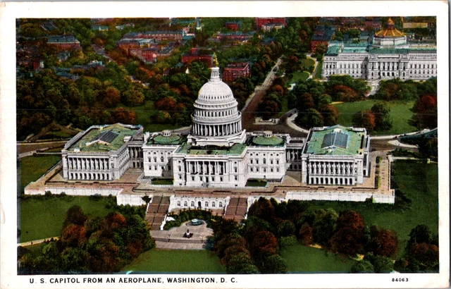 VINTAGE POSTCARD WASHINGTON DC US Capitol Building Aerial View Of ...