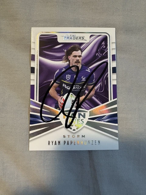 SIGNED RYAN PAPENHUYZEN Melbourne Storm 2025 NRL Traders Fan Faves Card ...