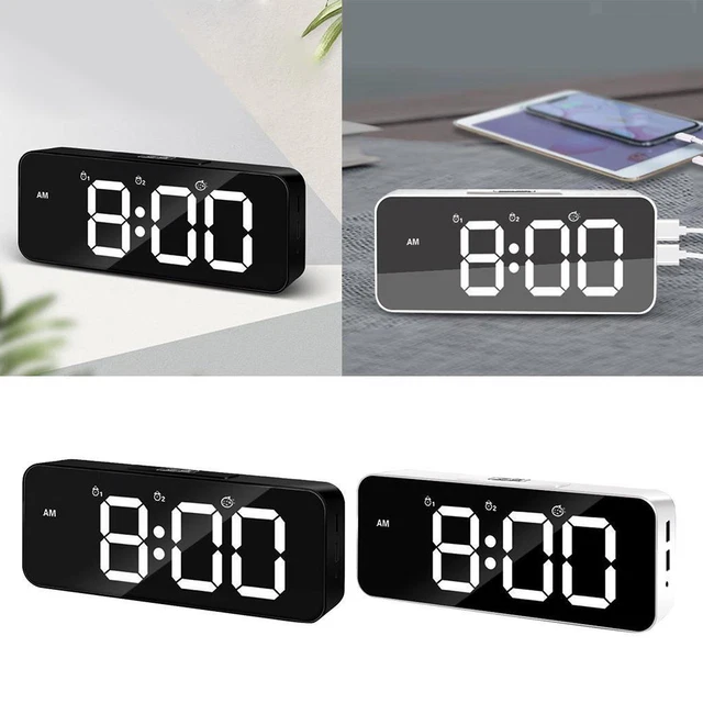 LED HORLOGE MURALE numérique Date alarme rétro-éclairage automatique ...