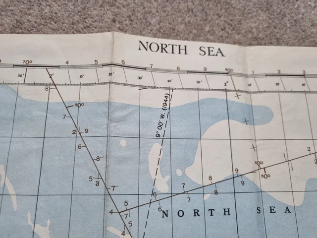 ORIGINAL WW2 RAF War Office map of The NORTH SEA with Operational ...
