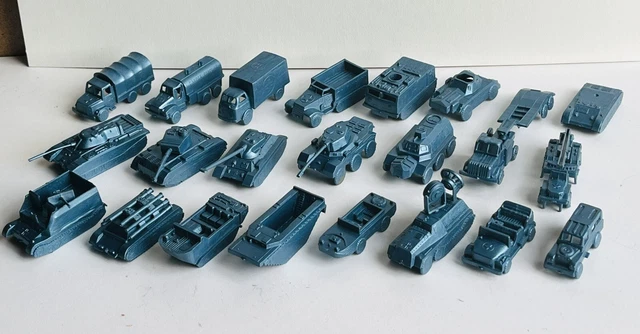 VINTAGE MPC BLUE Plastic Military Vehicles Lot 20 Pieces. US, German ...