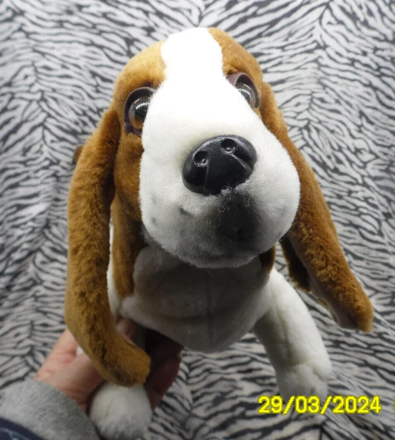 P13/ALIA DOUDOU PELUCHE Chien Realiste Teckel Basset Marron Blanc 50Cm ...