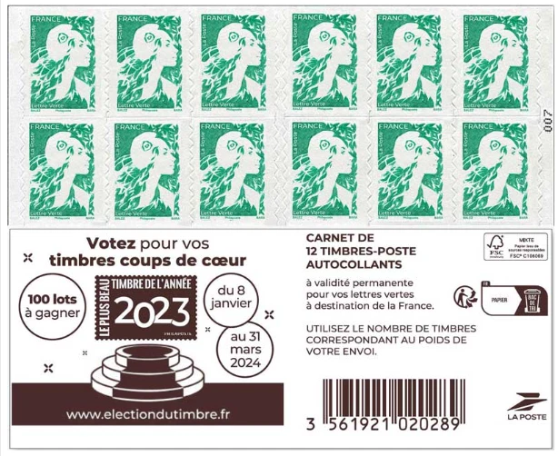 FRANCE 2024 CARNET MARIANNE DE L’AVENIR « ÉLECTION DU TIMBRE 2023 » EUR 22,48 - PicClick DE