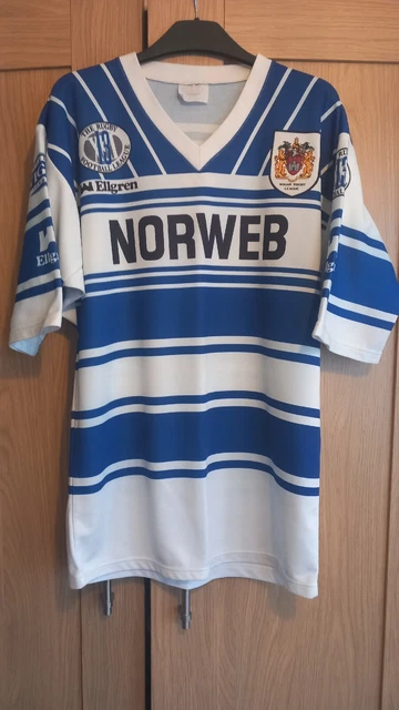 VINTAGE 1990-92 Wigan Rugby League Ellgren Away Shirt Norweb Size ...