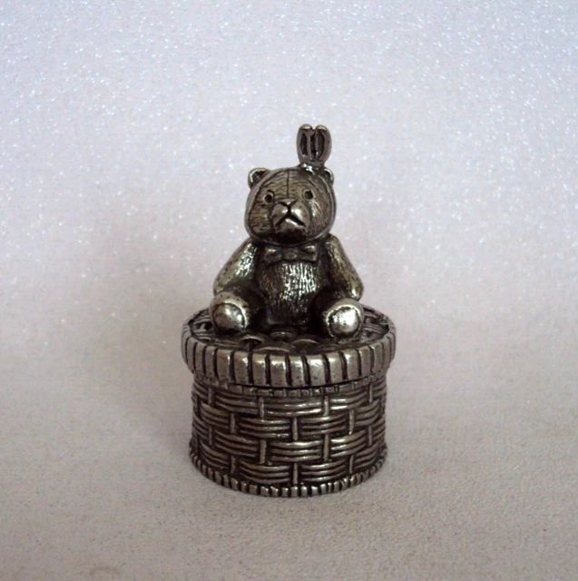 ROYAL SELANGOR PEWTER Teddy Bear First Tooth Keepsake Trinket Box ...