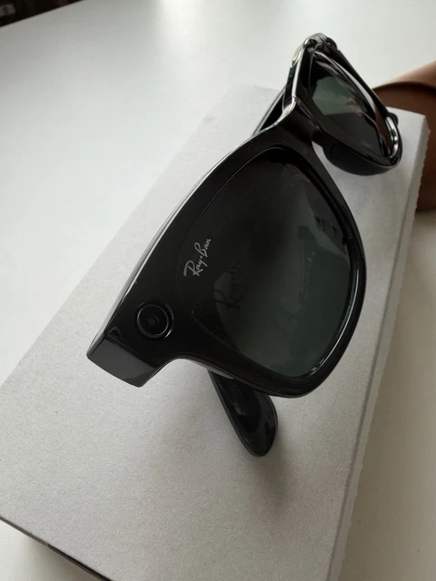 RAY-BAN META WAYFARER (Gen 2) Glasses - Shiny Black with Green Lenses £ ...