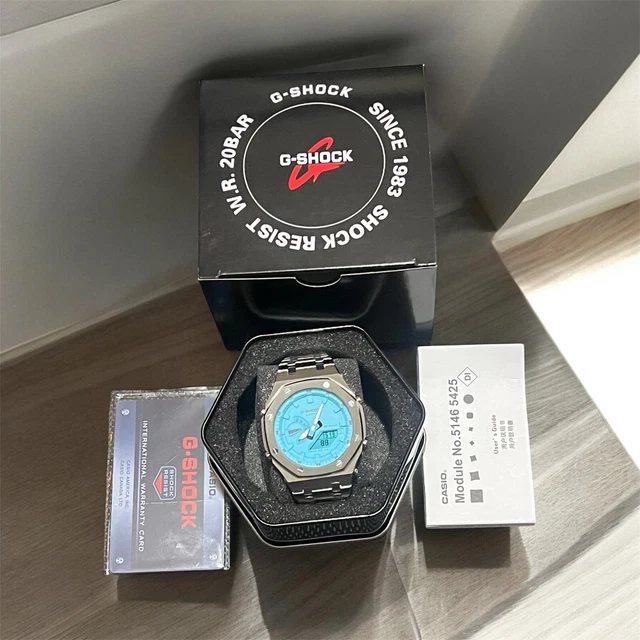CASIO G-SHOCK GA-2100 Gen 5 Casioak Mod Silver, “Carolina Blue”& Sky ...
