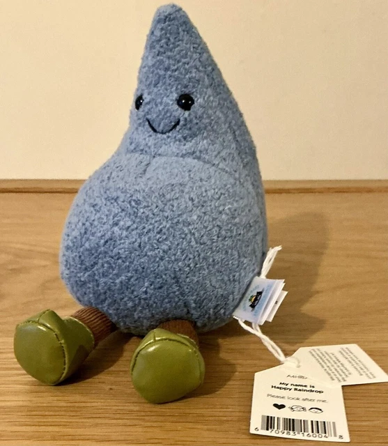 JELLYCAT AMUSEABLES HAPPY Raindrop Rain Drop Brand New With Tag - 13cm ...