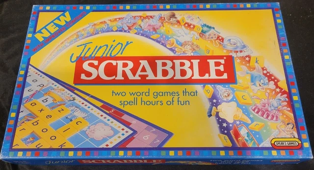 JUNIOR SCRABBLE BOARD Game Mattel Kids Spelling Word Play Family ...