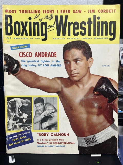 JUNE 1956 BOXING and WRESTLING magazine CISCO ANDRADE RARE AB $18.99 ...