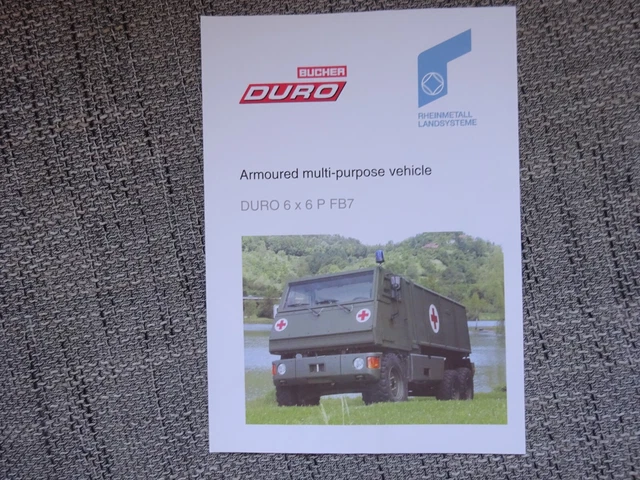 BUCHER DURO 6X6 Armoured Prospekt Sheet Brochure 2002 English selten rare EUR 12,50 - PicClick DE