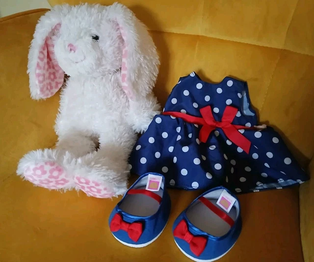 CHAD VALLEY BUNNY Rabbit Soft Toy 14" DESIGNABEAR Polka Dot Dress Shoes ...