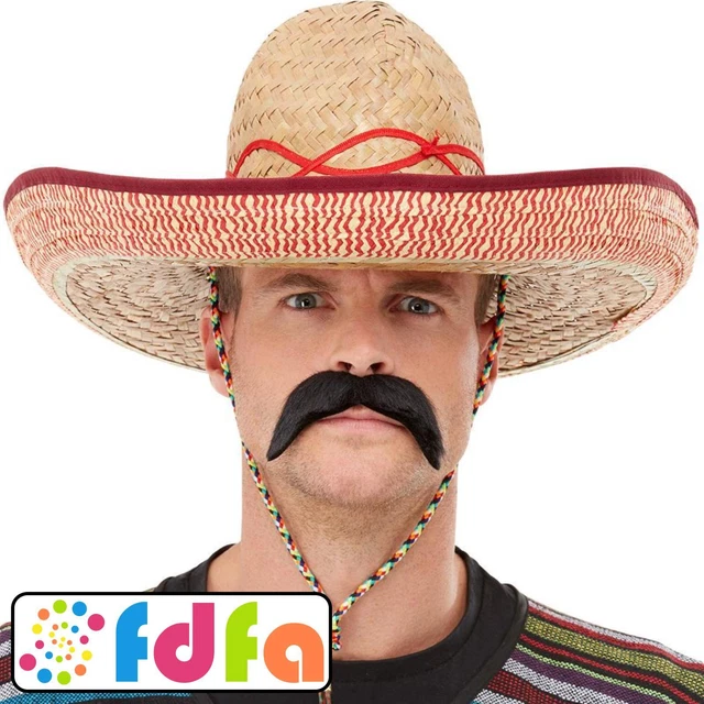 SMIFFYS MEXICAN SOMBRERO Straw Hat Extra Large Adults Mens Fancy Dress ...