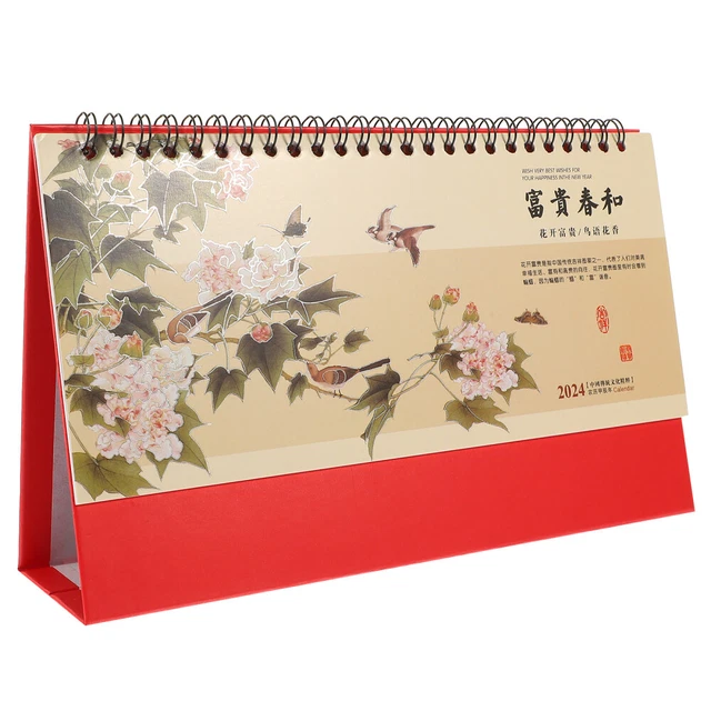 CHINESE DESK CALENDAR 2024 New Year Calendar 2024 Calendar Freestanding ...