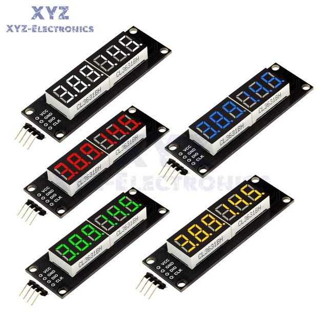 1PC 0.36 INCH TM1637 6-Digit LED Tube Display Module 7-segment 5 Volts ...