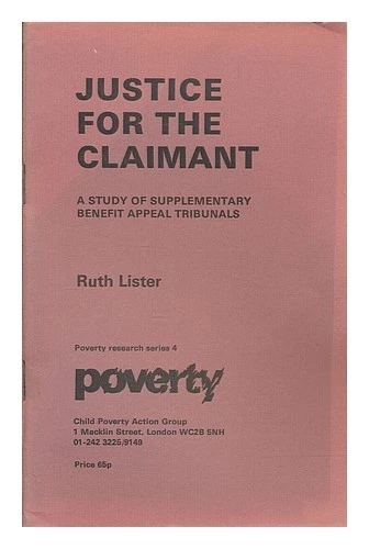 LISTER, RUTH JUSTICE pour Le Claimant: A Etude De Supplémentaire ...