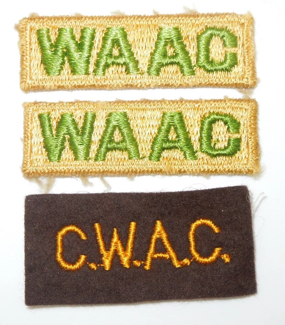 ORIGINAL WWII US Womens Auxiliary Army Corps WAAC & CWAC Patch Tabs Lot ...